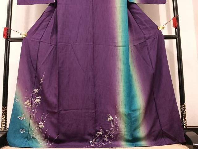 平和屋着物○訪問着 花蝶文 暈し染め 金彩 やまと誂製 正絹 逸品