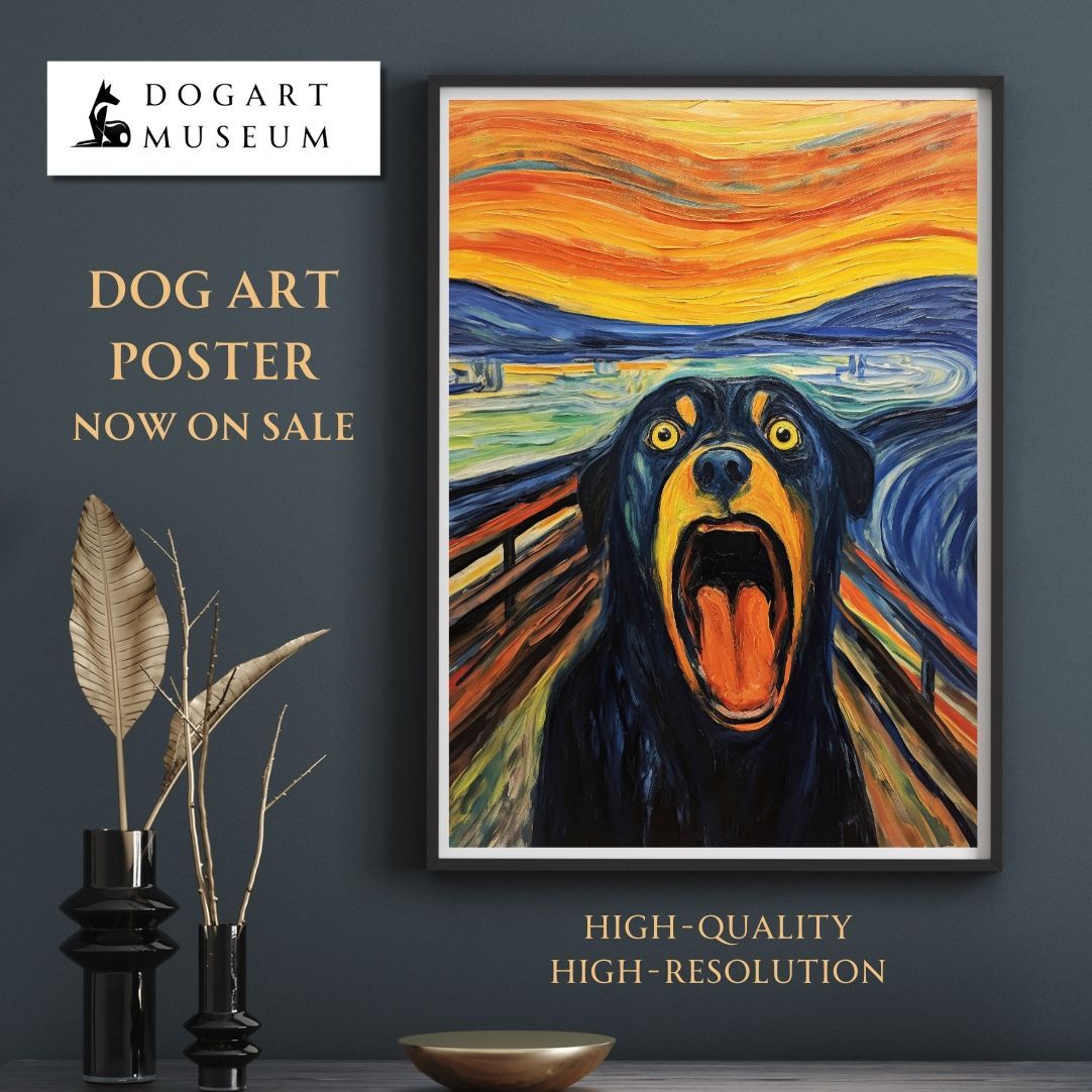 【The Scream Dog - ロットワイラー犬 No.1】ムンク 叫び アートポスター 犬の絵 犬の絵画 犬のイラスト - メルカリ
