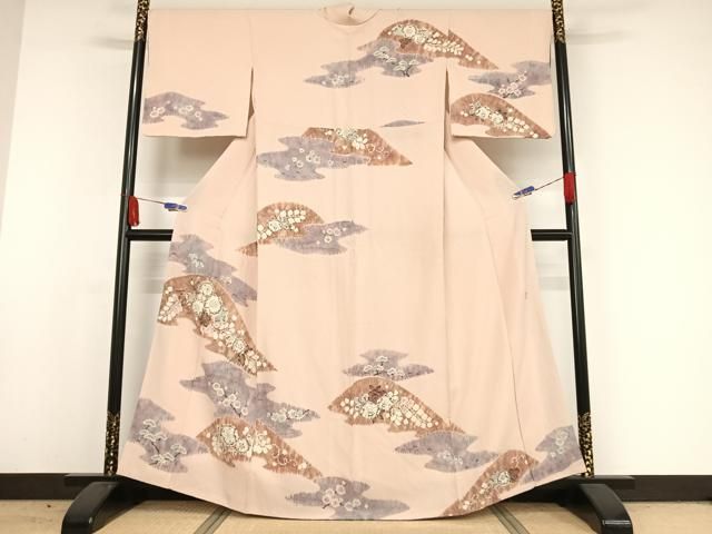 平和屋着物●十日町　名門　滝泰謹製　訪問着　辻が花　絞り　正絹　逸品　AAAX0023np 平和屋着物○十日町 名門 滝泰謹製 訪問着 辻が花 絞り 正絹 逸品