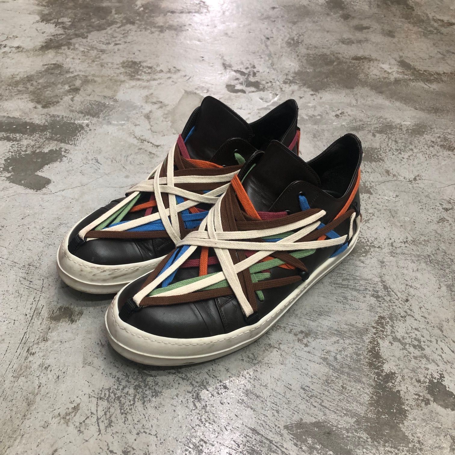 Rick Owens メガレース レザー ラモーンズ スニーカー リック Rick Owens メガレース レザー ラモーンズ スニーカー リック