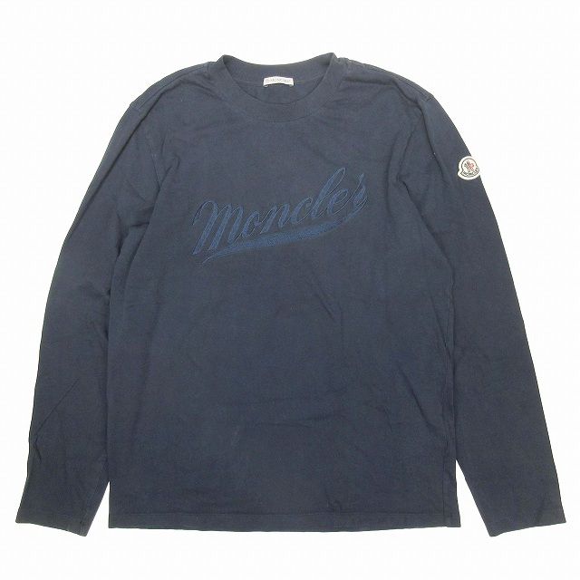 美品 23SS モンクレール MONCLER SCRIPT LOGO L/S TEE レタリング ロゴ刺繍 Tシャツ ロンT カットソー ...