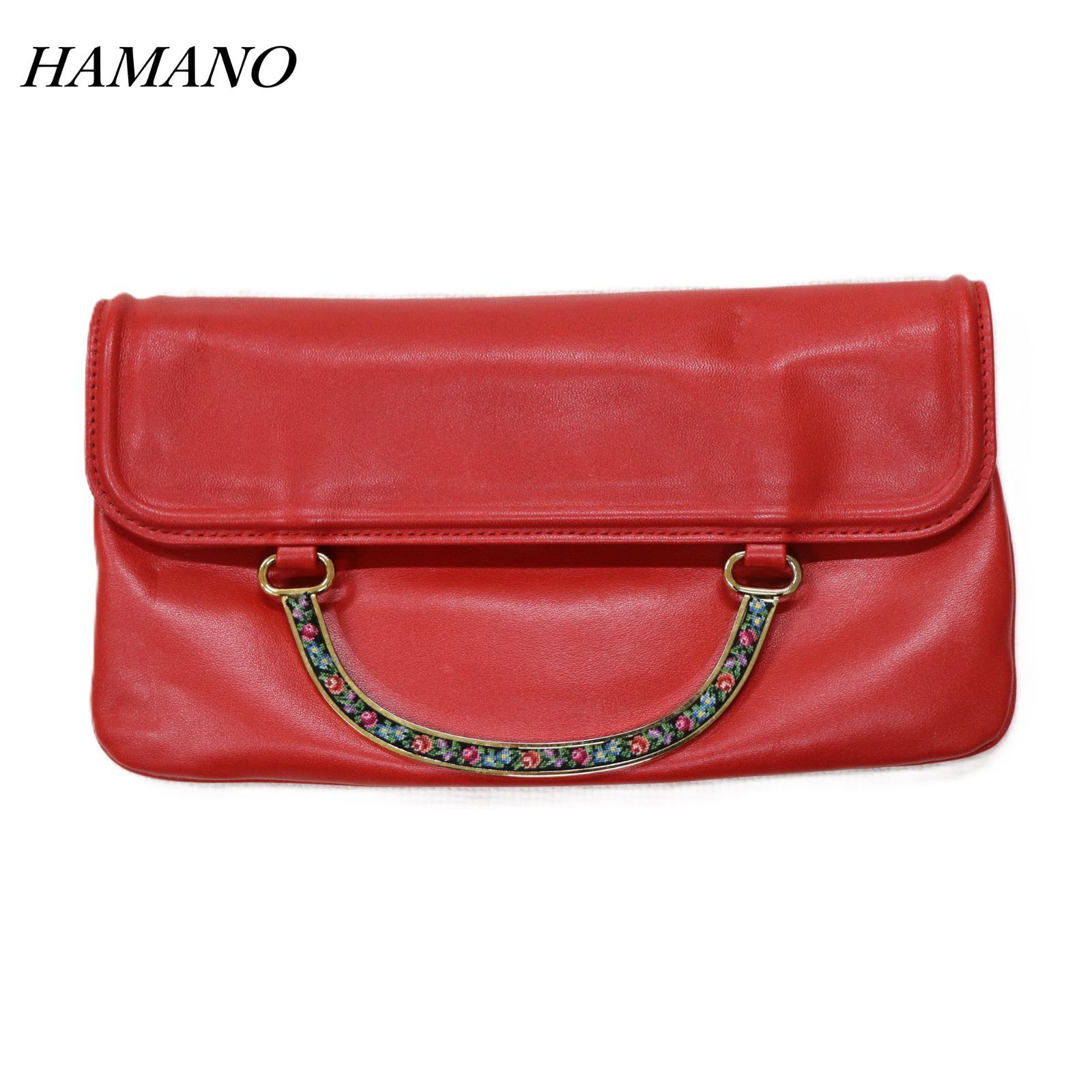 HAMANO Petit Point ハマノ プチポワン サンピエトロ クラッチバッグ RED - メルカリ