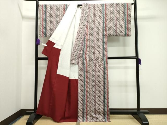 平和屋着物○上質な紬 総絞り 蜘蛛絞り 縞 正絹 逸品 CAAZ6498dy