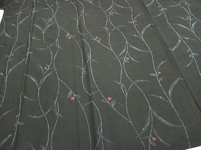 平和屋着物▽上質な紬 単衣 草花文 正絹 逸品 AAAZ1557fy - メルカリ