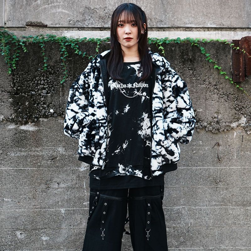 Rings リングス 【Mサイズ/2カラー】総柄ファーリバーシブルフード