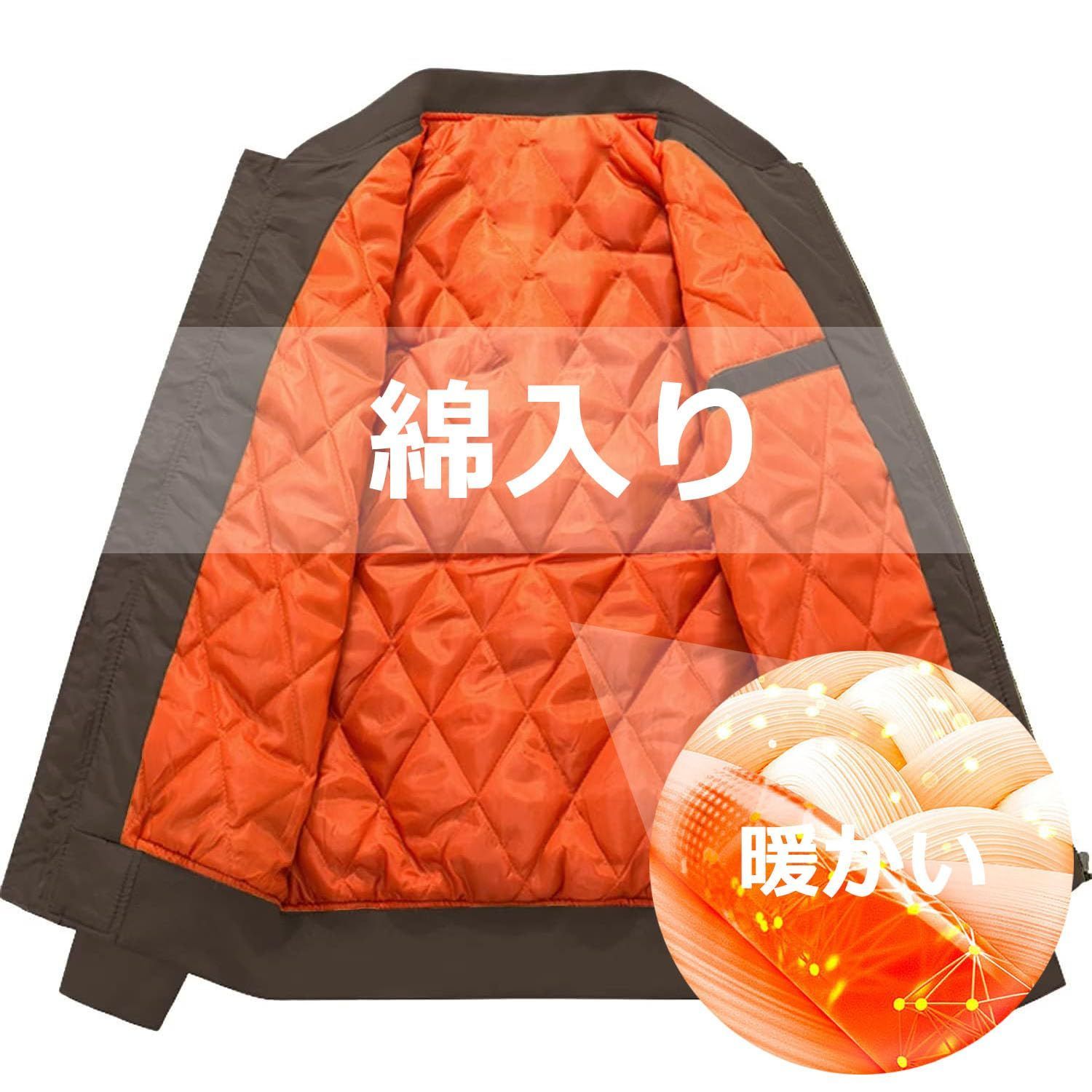 [KEFITEVD] ボンバージャケット メンズ カジュアル 防寒 ジャケット 大きいサイズ 中綿ジャンパー 厚手 撥水 スタジャン ミリタリー ブルゾン バイク ストリート 秋冬 - メルカリ