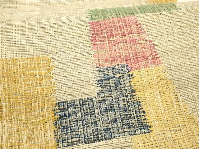 平和屋着物＊夏物 六通柄袋帯 短冊流水花文 金銀糸 正絹