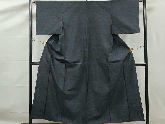 平和屋着物○上質な紬 蜘蛛絞り 変わり縞 やまと誂製 正絹 逸品