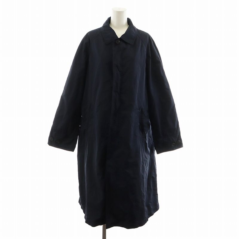 サイ ベーシックス SCYE BASICS 高密度 タフタバルマカーンコート ステンカラーコート ロング丈 アウター 40 紺 ネイビー 5217-73550 /AN14 - メルカリ