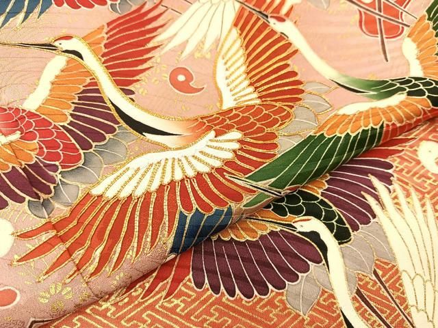 平和屋着物□豪華振袖 駒刺繍 宝尽くし飛鶴文 暈し染め 金彩 平和屋着物□豪華振袖 駒刺繍 宝尽くし飛鶴文 暈し染め 金彩