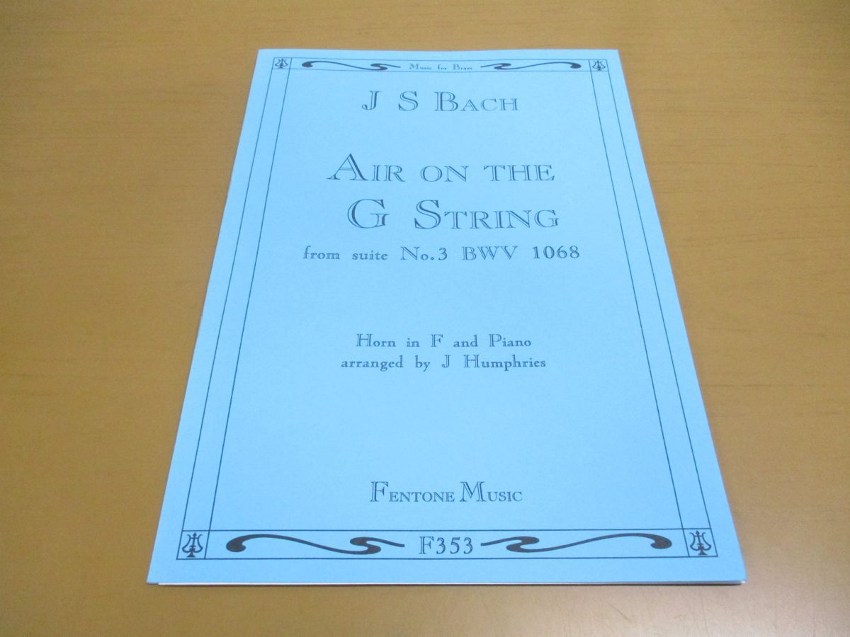 01)【同梱不可】J.S.Bach/バッハ/Air on the G-String/From Suite No.3 BWV 1068/G線上のアリア/Fentone/輸入楽譜/A - メルカリ