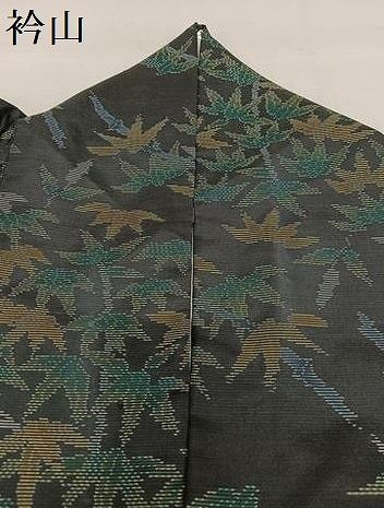 平和屋着物○本場大島紬 笹竹文 黒地 正絹 逸品 AAAU8343zg