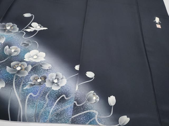 平和屋本店□極上 東京友禅 菅有鬼一 訪問着 枝花文 暈し染め 金銀彩