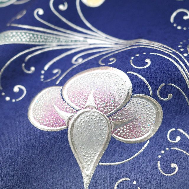 平和屋着物▽訪問着 単衣 手描き 草花文 暈し染め 正絹 逸品