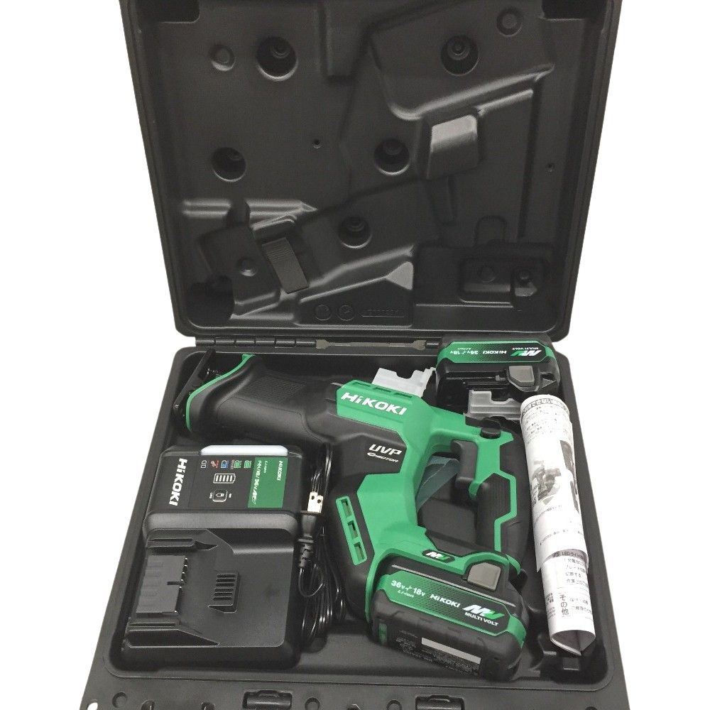 HiKOKI ハイコーキ 36V 130mm 充電式セーバーソー 充電器・充電池2個・ケース付 CR36DMA グリーン - メルカリ