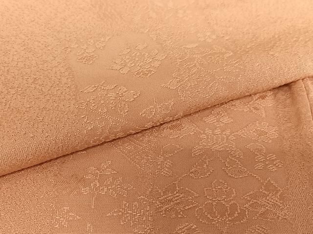 平和屋着物○上質な色無地 色紙草花地紋 ときがら茶色 正絹 逸品