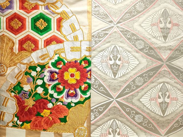 平和屋本店□袋帯 西陣 まとめて100点 向かい鶴 人物 蝶 更紗 花柄 宝