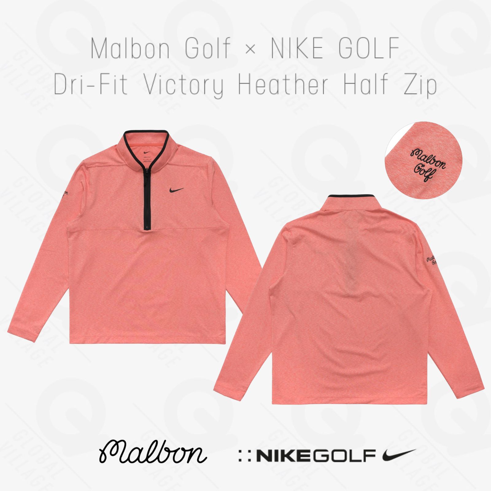 Malbon x Nike Golf Dri-FIT Victory Heather Half-Zip Top Malbon x Nike Golf Dri-FIT Victory Heather Half-Zip Top