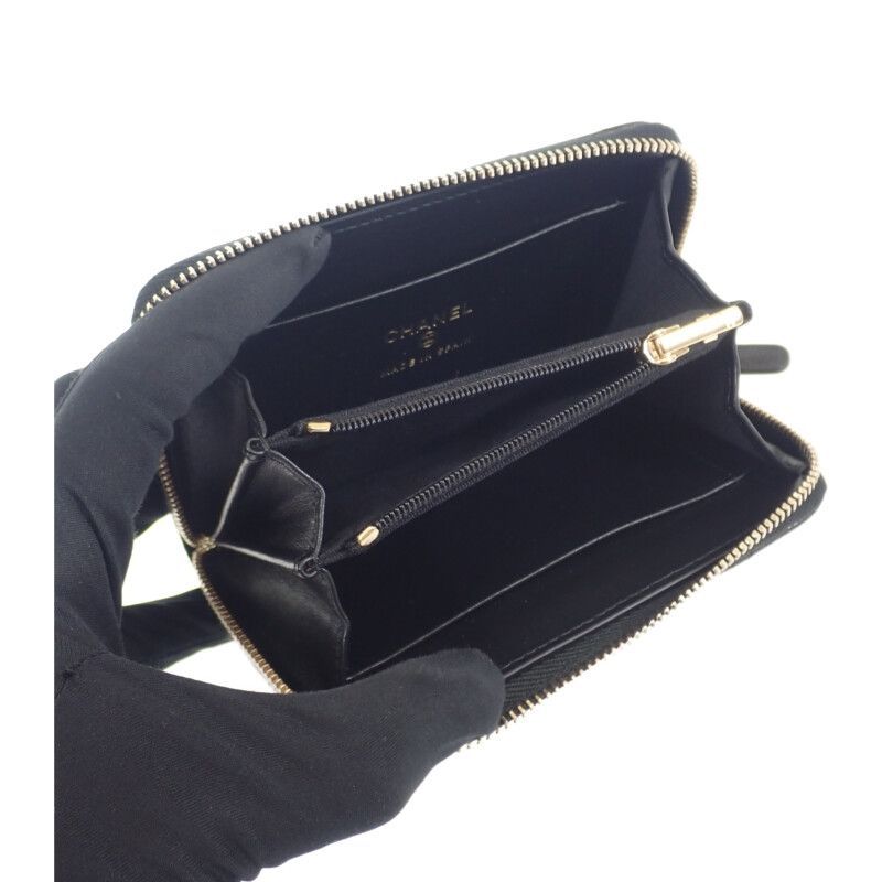 CHANEL】ジップ付コインパース コインケース グレインカーフ CHANEL】ジップ付コインパース コインケース グレインカーフ