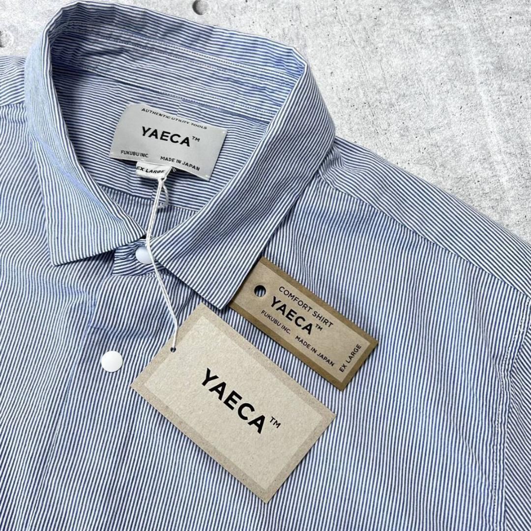 新品 定価18360円 YAECA コンフォート シャツ スナップボタン ヤエカ ストライプ 長袖 日本製 ハイクオリティー COMFORT SHIRT 玉9987 大きいサイズ XL ...