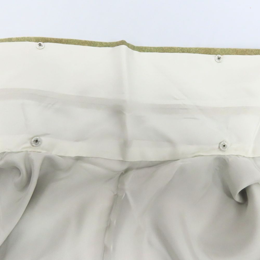 中古】 色無地 叩き染め 正絹(金銀糸除く) カーキ系 モダン 渋格好良い