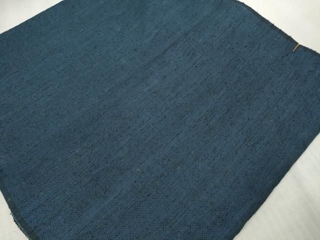 平和屋着物○男性 紬 アンサンブル 色無地 濃藍色 キングサイズ 正絹 逸品