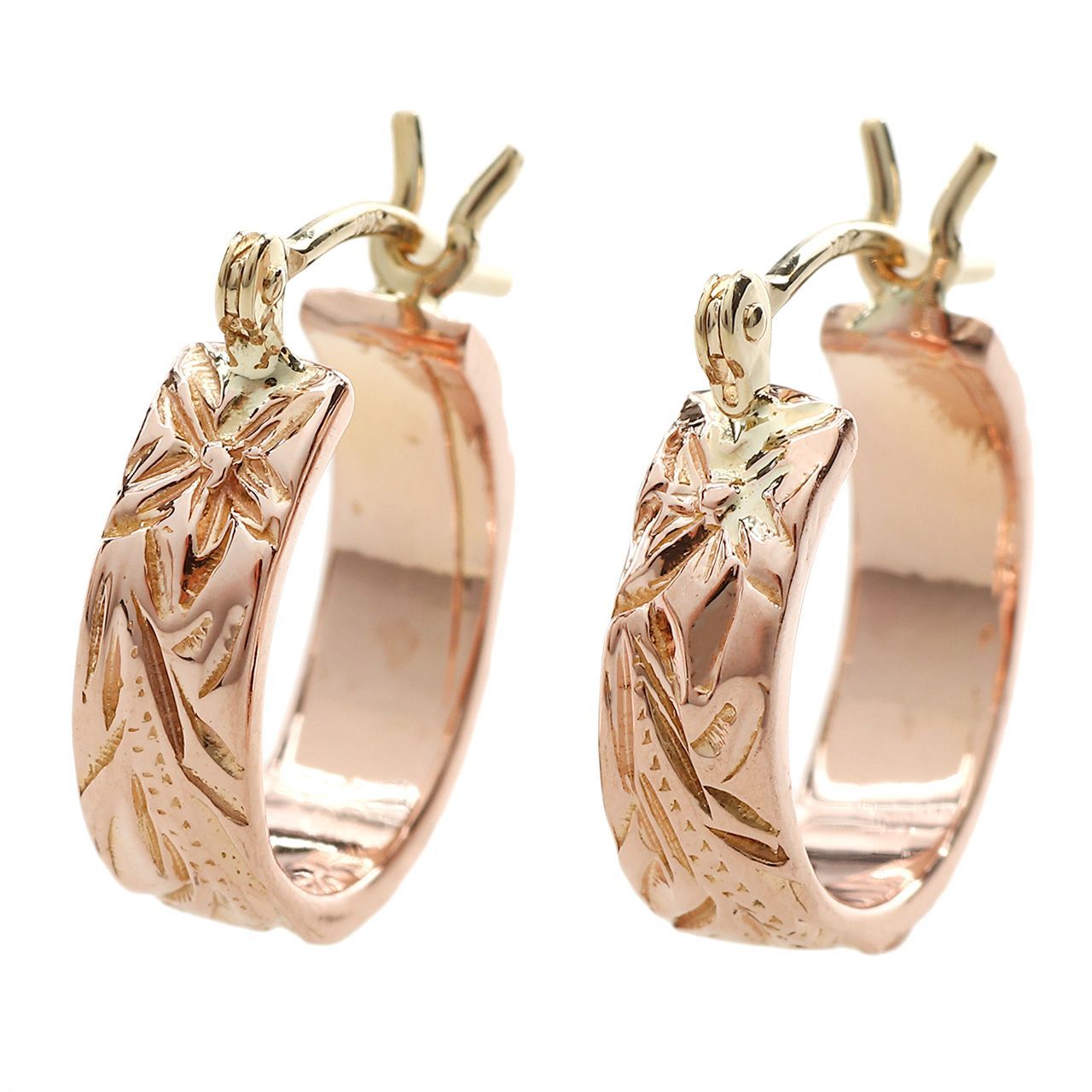 新品仕上げ ハワイアンジュエリー 14K K14 PG YG フープ リング ピアス 14金 ピンクゴールド イエローゴールド ジュエリー - メルカリ