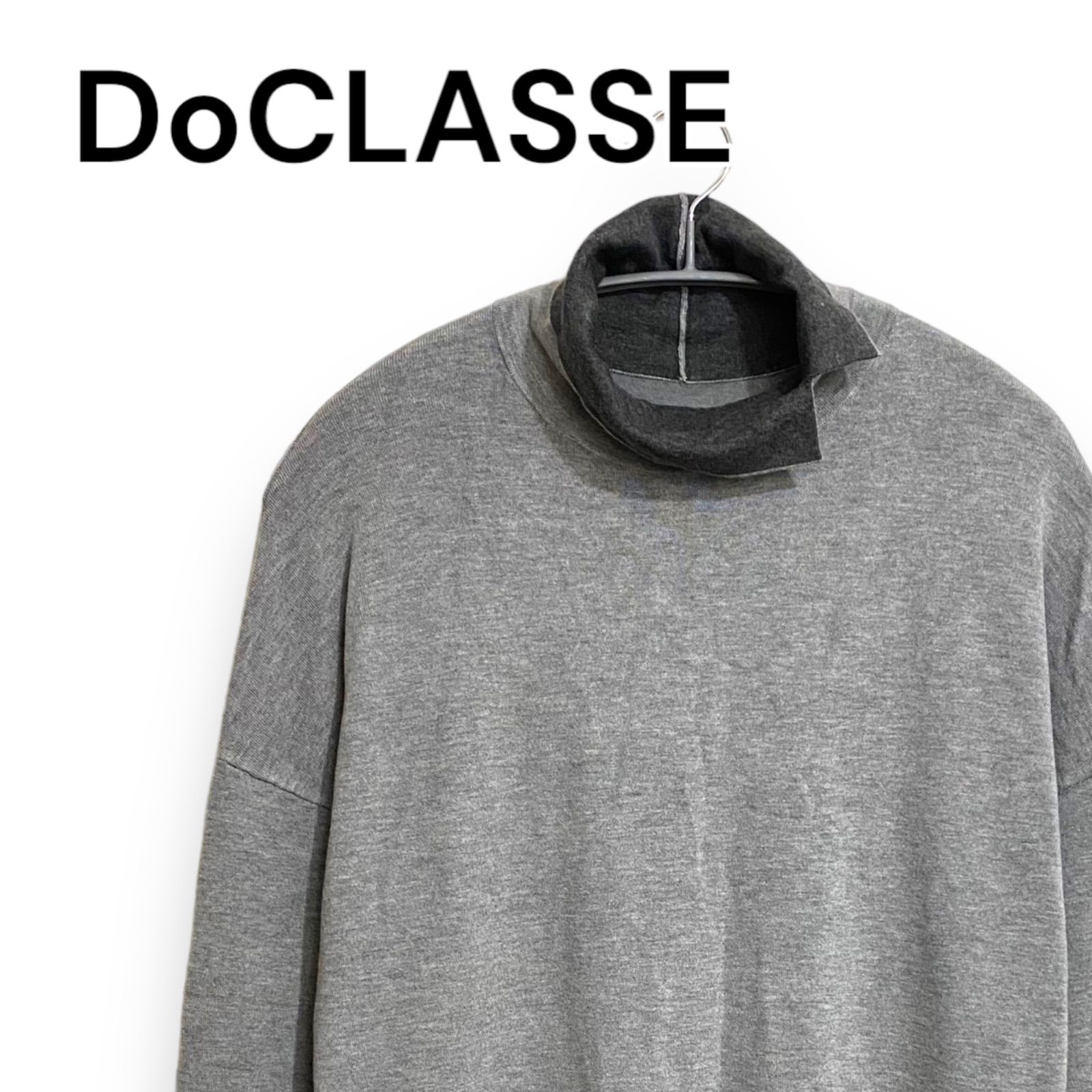 DoCLASSE ドゥクラッセ ハイネックカットソー タートルネック スリット バイカラー ツートン モノトーン シンプル カジュアル グレー チャコールグレー レディース XL - メルカリ