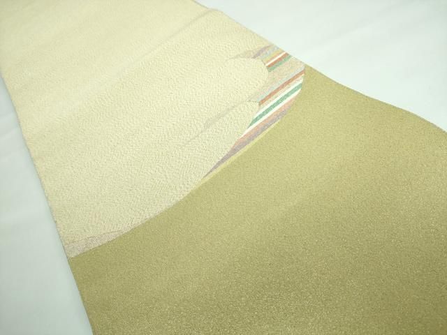 平和屋本店□極上 名門 安田綴れ 爪織本綴帯 八寸名古屋帯 鶴 金糸