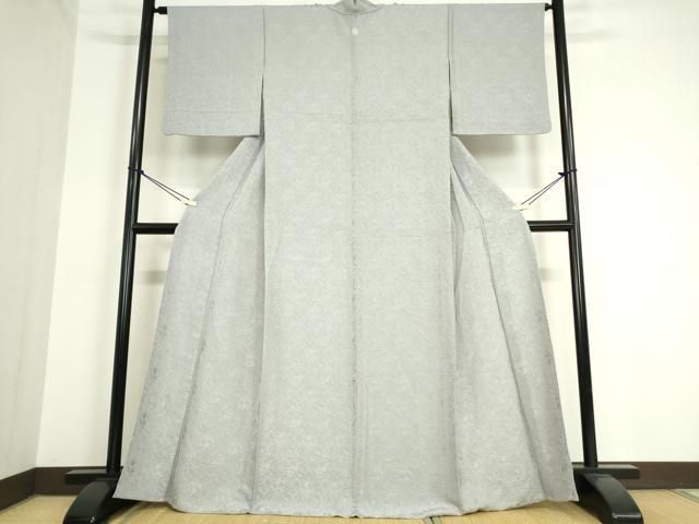 平和屋着物▽上質な色無地 単衣 流水花地紋 肌色 正絹 逸品