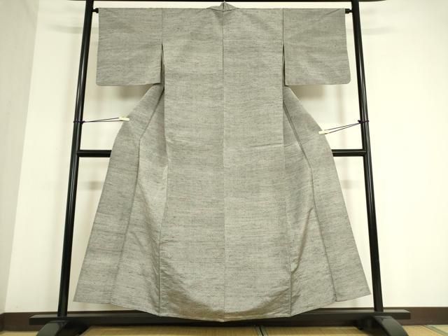 平和屋着物▽上質な紬 単衣 縞 正絹 逸品 DAAT9711az