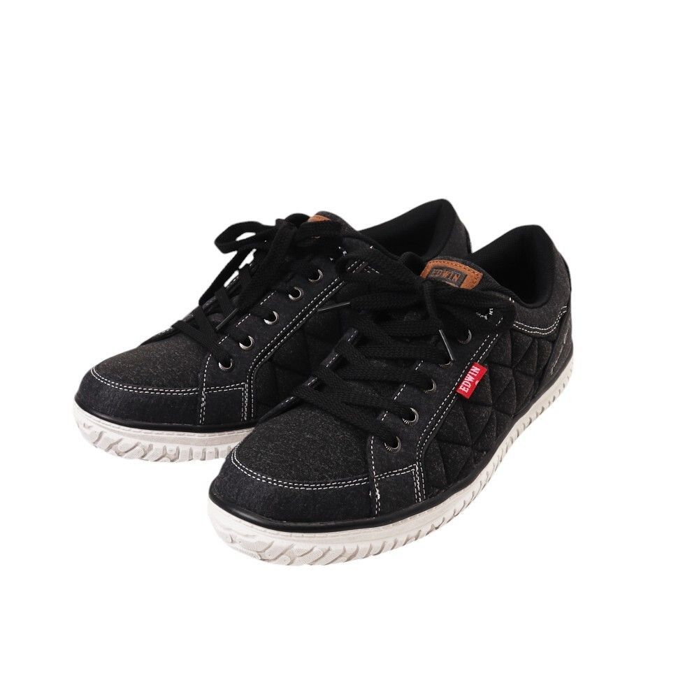 BLACK ☆ 25cm ☆ EDWIN メンズ 軽量・耐滑 スニーカー EDWIN スニーカー EDW7763 エドウィン 靴 メンズ ローカットスニーカー 軽量スニーカー 幅広スニーカー ...