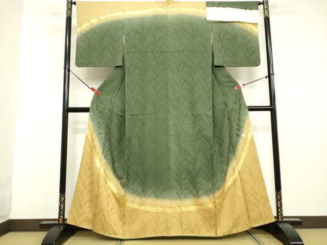 平和屋着物○皇室献上作家 北出与三郎 訪問着 草葉地紋 暈