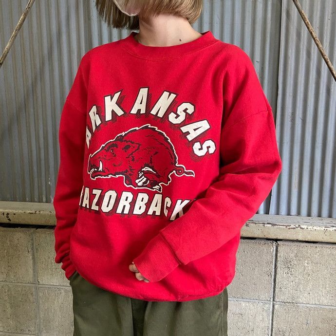 USA製 80年代 ARKANSAS Razorbacks カレッジ チーム 3段ロゴプリント スウェット メンズM相当 - メルカリ