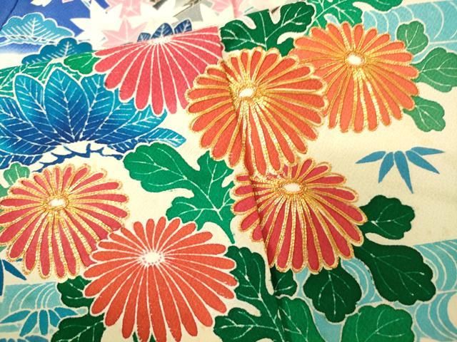 平和屋着物□訪問着 相良刺繍 枝花文 暈し染め 正絹 逸品