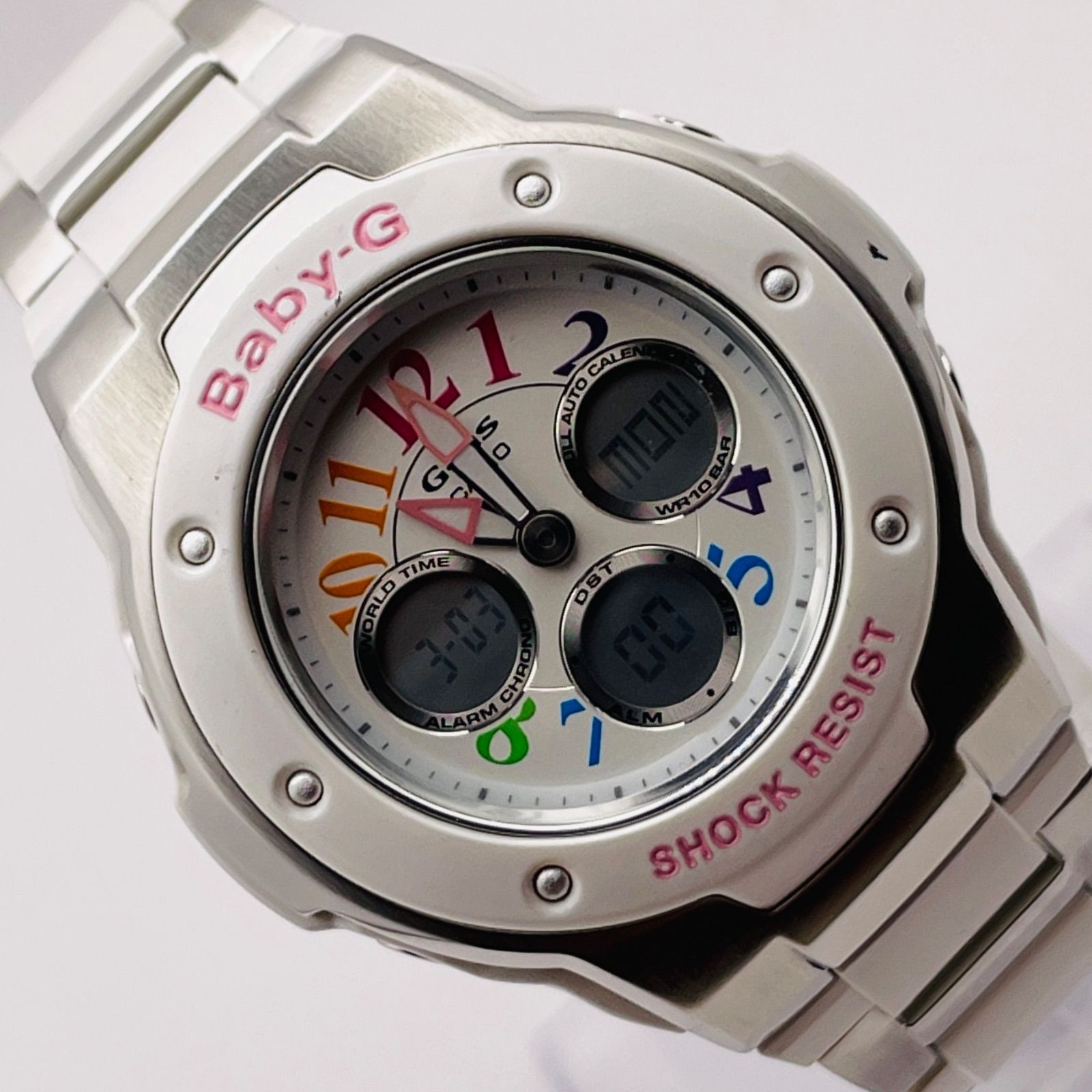 （T423）美品 正常稼動 CASIO カシオ Baby-G ベビージー G-ms MSG-302C-7BJF メタルコンポジットバンド 人気 ...