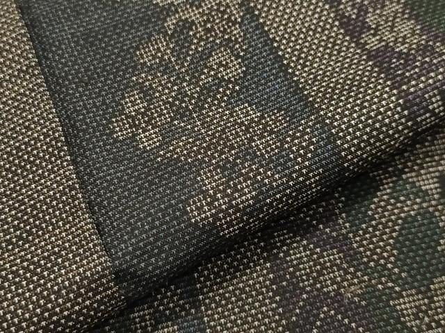 平和屋着物○本場大島紬 7マルキ 花唐草間道 正絹 逸品 未使用