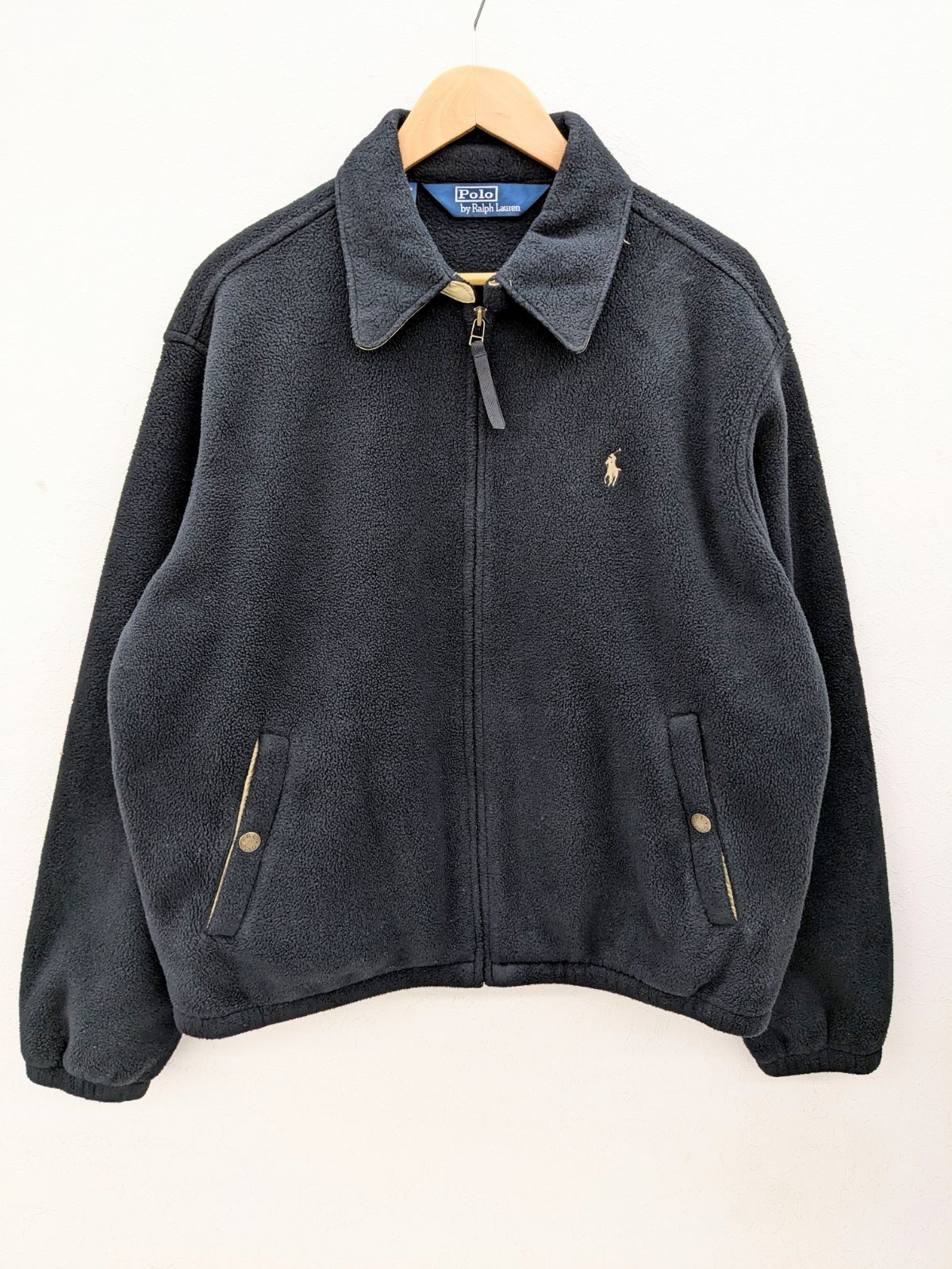 Φ POLO by RALPH LAUREN ラルフローレン POLARTEC ポーラーテック ブルゾン フリース 90s L ブラック 黒 ...
