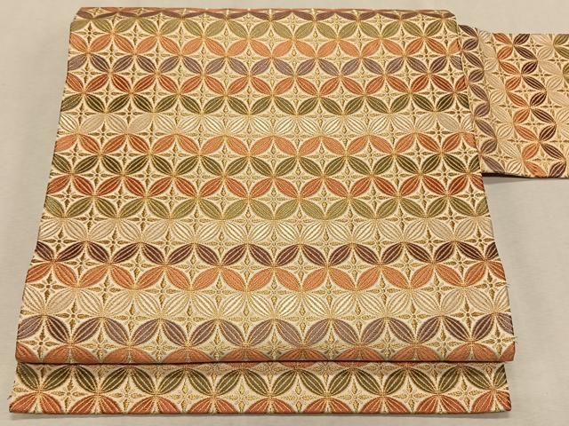 平和屋着物○西陣 川島織物 九寸名古屋帯 唐織 抽象文様 金糸 正絹