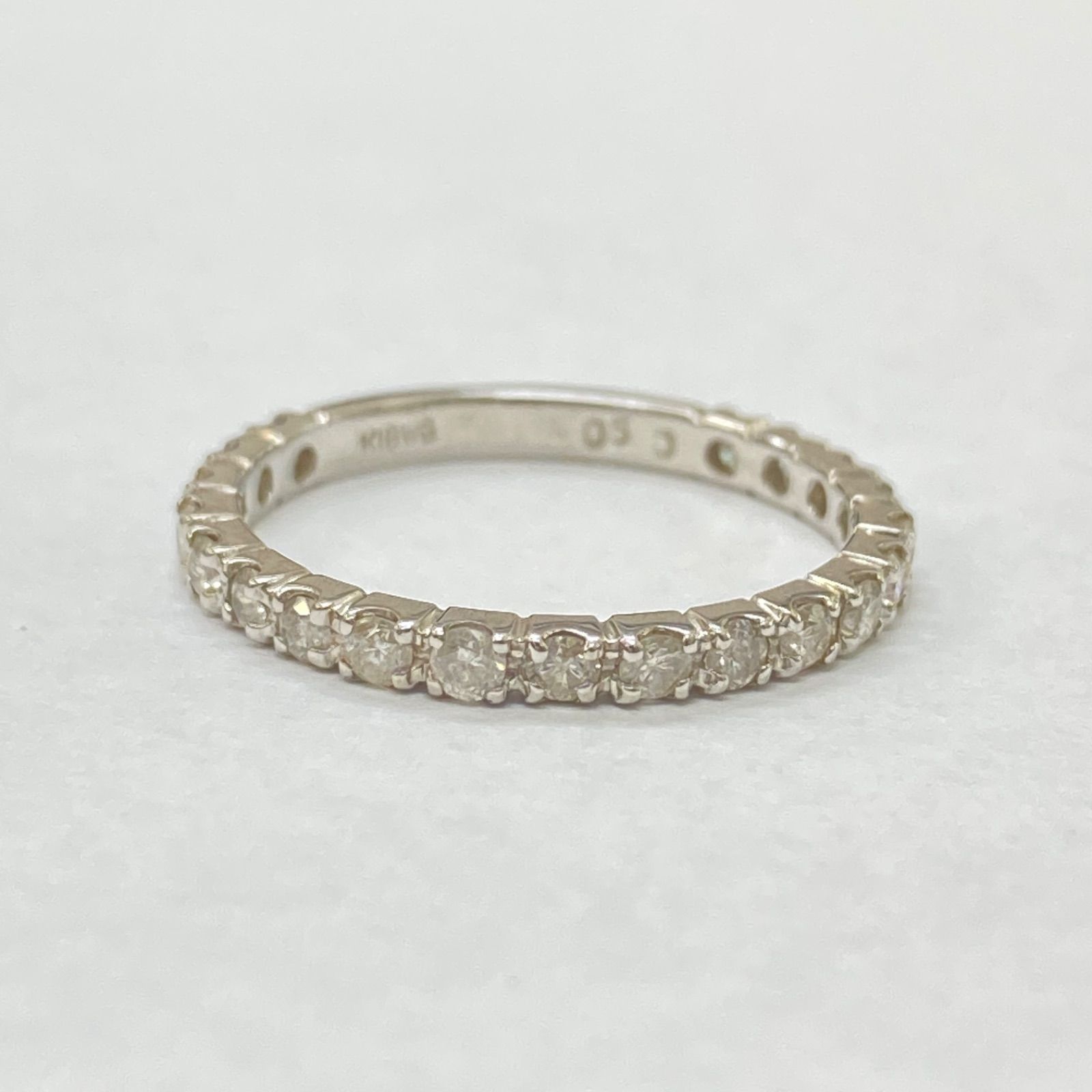 レディース ハーフエタニティダイヤリング K18WG 0.5ct 1.7g 11号 - メルカリ