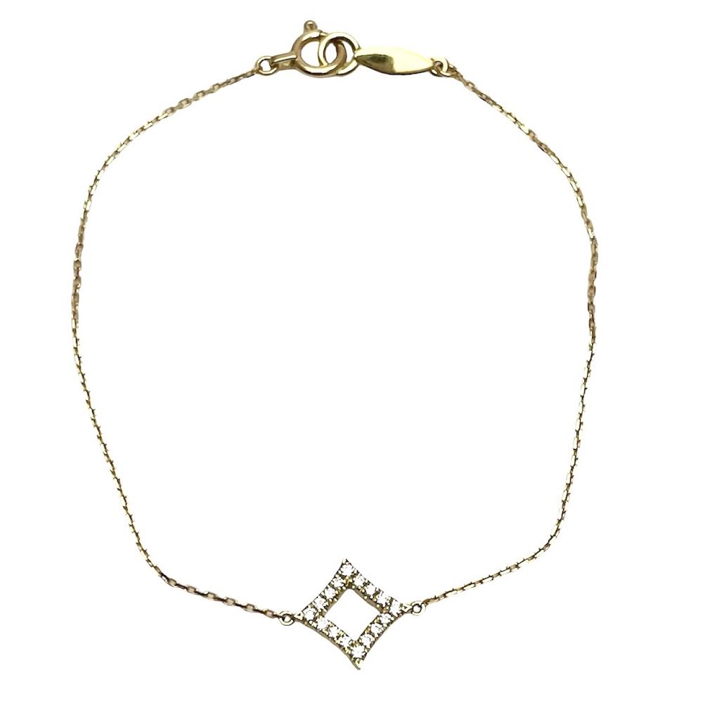 【値下げ中】 アーカー ブレスレット レディース ダイヤモンドシェイプ ジュエリー アクセサリー 18金YG 750 AHKAH K18イエローゴールド ダイヤモンド0.08ct ...