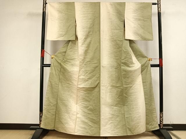 平和屋着物▽上質な紬 単衣 幾何学文様 高島屋扱い 正絹 逸品