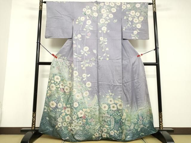 平和屋着物○訪問着 辻が花 手描き 絞り たたき染め 金彩 正絹 逸品
