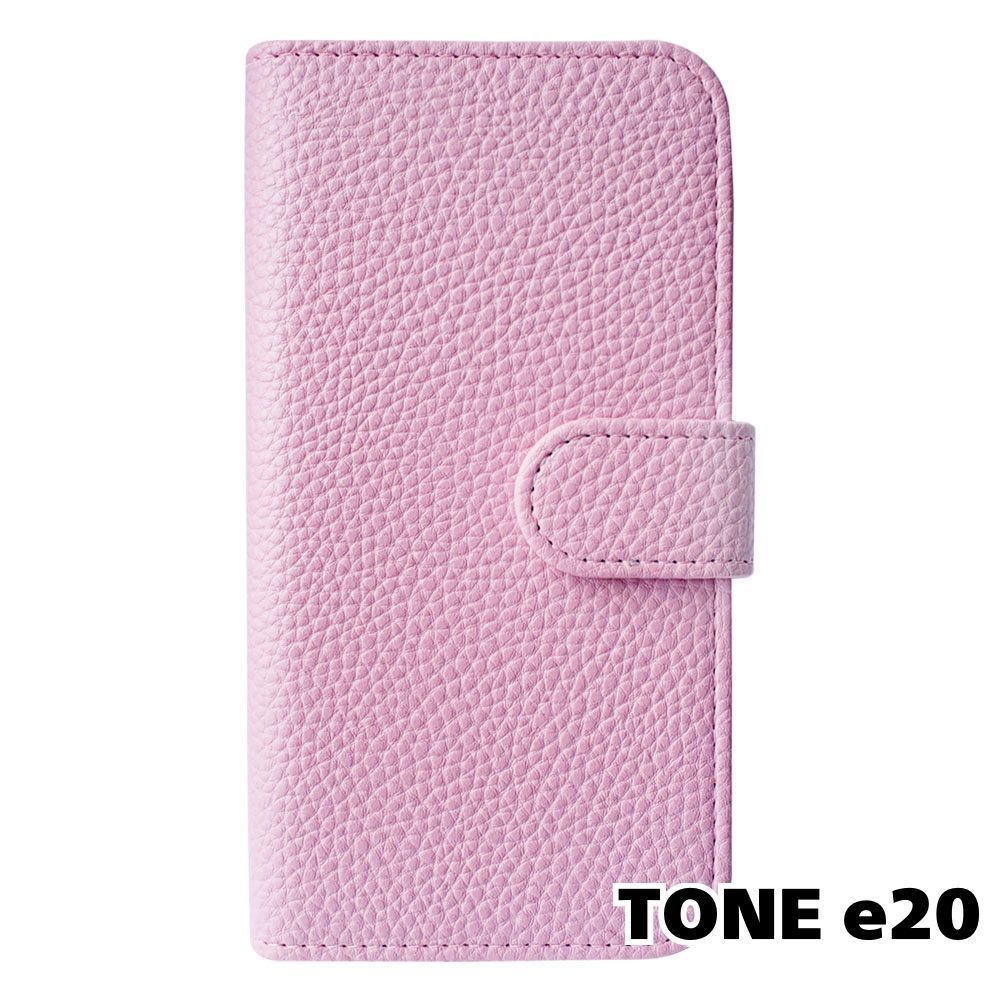 【新品未使用】 TONE e20 トーンe20 手帳型スマホ ケース シボ型押し PUレザー (カバー色バイオレット) 無地 パープル くすみ ニュアンスカラー シンプル おしゃれ カード収納 ...