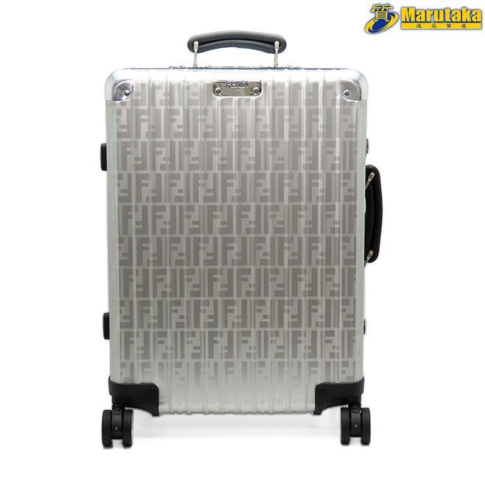 【フェンディ リモワ】FENDI RIMOWA クラシックキャビンS 33L【SAランク】97290022 シルバー スーツケース ズッカ柄 ...