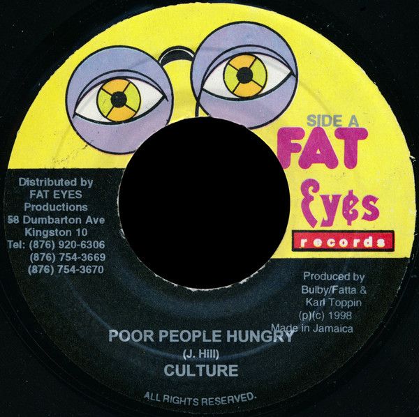 ジャマイカ7” Culture Poor People Hungry NONE Fat Eyes Records /00080 - メルカリ