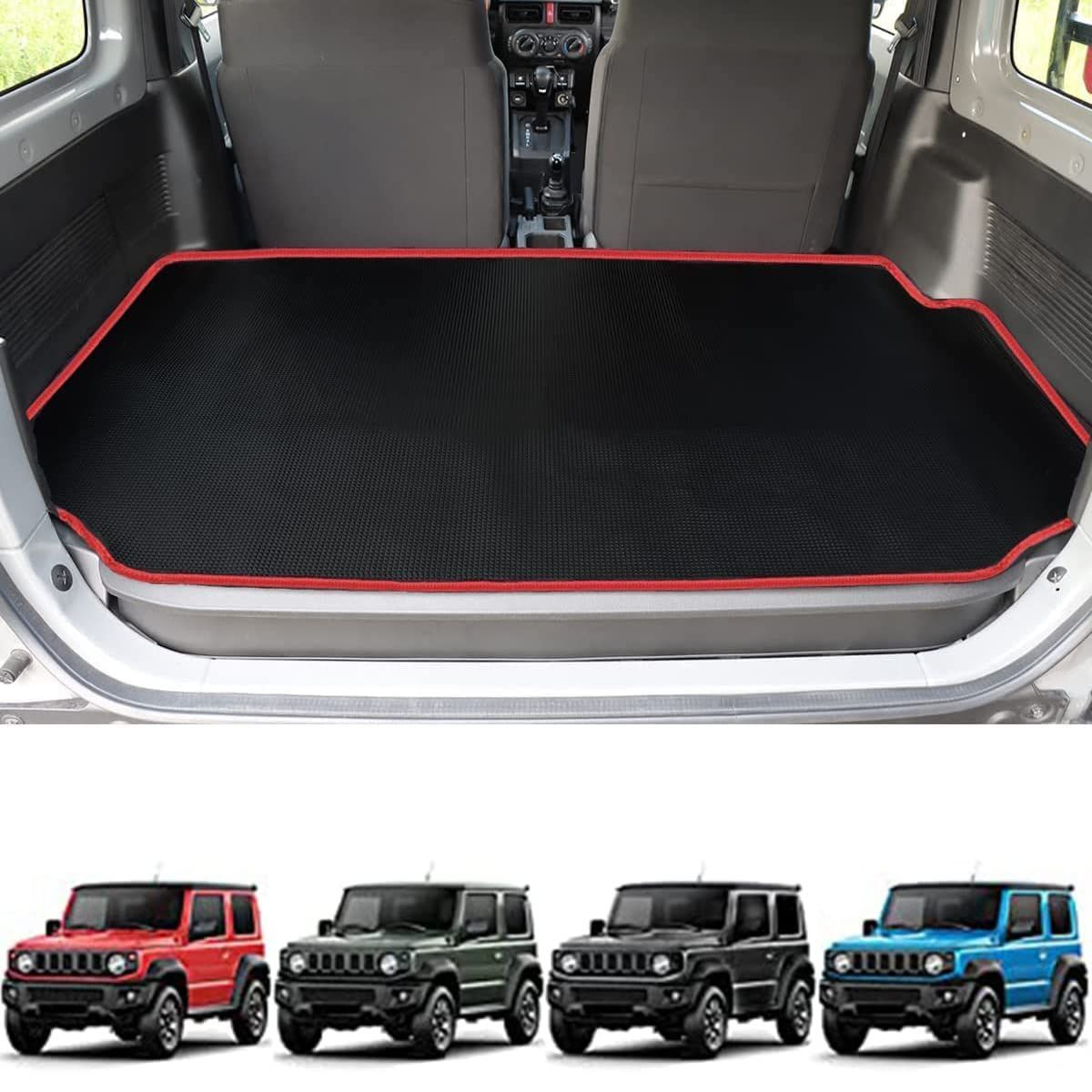 【数量限定】(ジムニー専用（レッド）) 取付簡単 耐久性 ゴム製 滑り止め ラゲッジマット ラゲッジマット ラゲッジマット 後部座席 汚れに強い 荷台マット 撥水 専用 JB74W 防水 ...