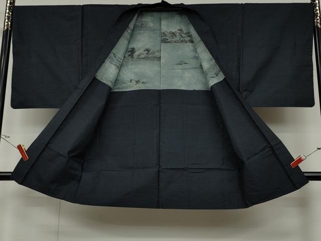 平和屋着物○男性 本場大島紬 アンサンブル 80亀甲 総詰め 正絹 逸品