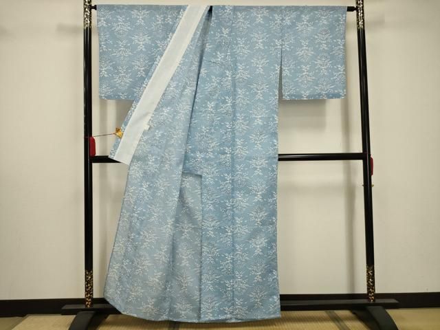 平和屋着物＊夏物 小紋 絽 型染め 舞鳥文 正絹 逸品 AAAZ1276fy