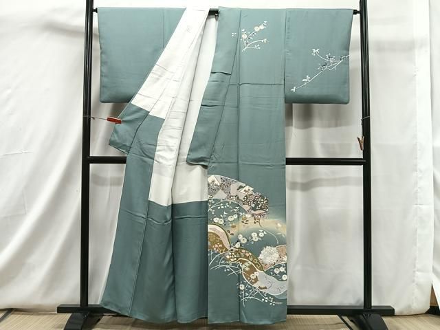 平和屋着物○訪問着 刺繍 貝桶文箱花文 金彩 正絹 逸品